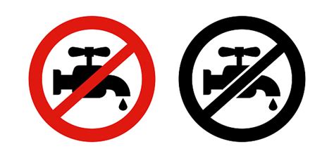Pas Deau Du Robinet Signe De Restriction Deau Ou De Défaut Symbole