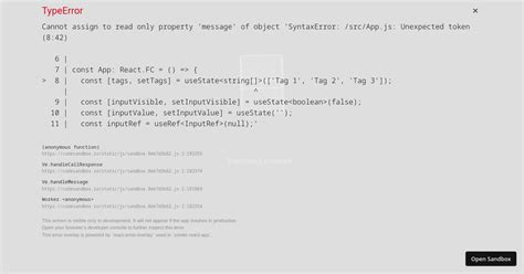 Using React Chips Forked Codesandbox