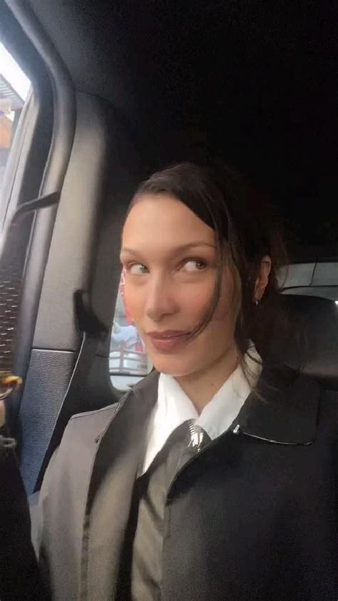 Bella Hadid Shows Off Her Chest While In Full Glam Makeup As She Spends Time On Her Mother S