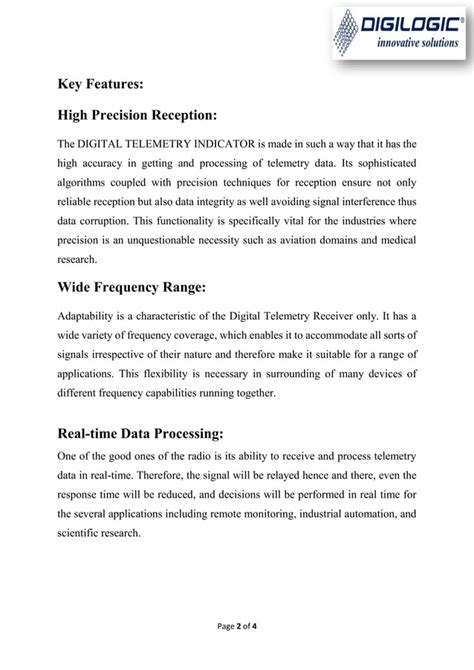 Digital Telemetry Receiver Digilogic Systems PDF