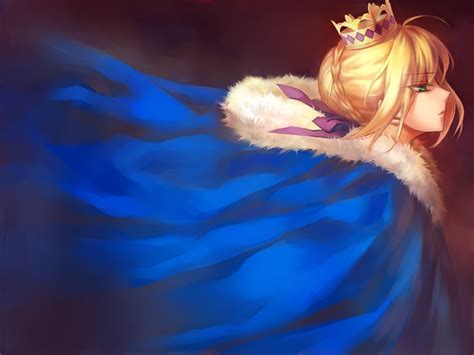 Safebooru 1girl Ahoge Blonde Hair Braid Coat Crown Fatestay Night