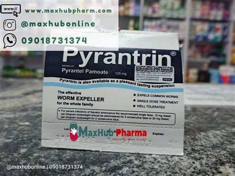 Pyrantrin Pyrantel Pamoate By 6 Tablets Maxhub Pharmacy