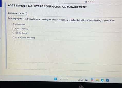 Assessment Software Configuration Management Studyx