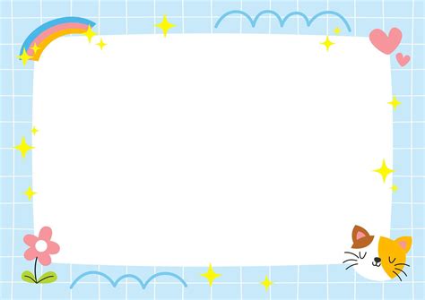 Cute Blank Frame Design With Colorful Elements 73124094 Vector Art At