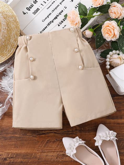Girls Button Detail Shorts Roupas Infantins Roupas Infanto Juvenil