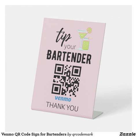 Venmo QR Code Sign For Bartenders Zazzle Coding Signs Venmo
