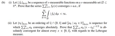 Solved B I Let Fk Ken Be A Sequence Of V Measurable