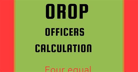 Orop Calculation Officers ~ Indian Military Veterans