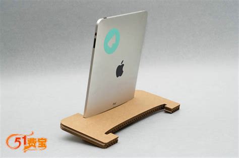 瓦楞纸DIY新款iPad和平板电脑支架 废物利用手工DIY小制作 51费宝网
