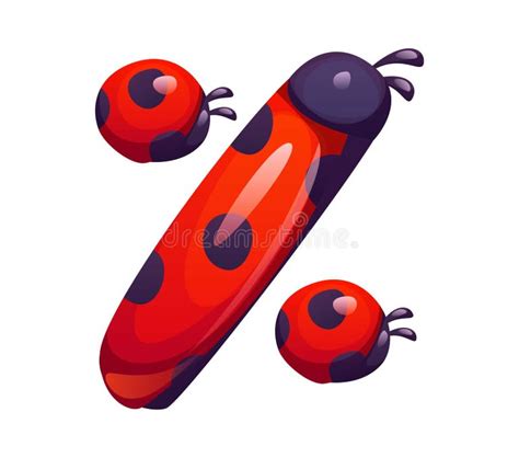 Ladybug Insect Cartoon Font Percent Symbol Stock Vector Illustration Of Ladybug Design 386124235