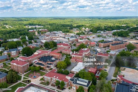 Aerial View Of The Longwood University Campus And Farmville Virginia