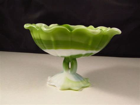 Westmoreland Slag Glass Pedestal Dish
