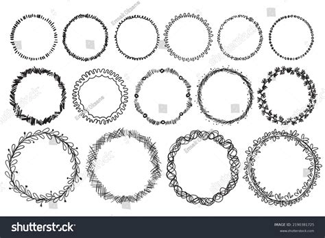 Hand Drawn Circles Scribble Circle Frames Stock Vector Royalty Free