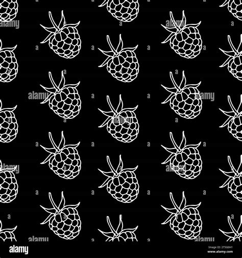 Raspberries Seamless Pattern Seamless Background With Raspberry Vector Illustration Stock