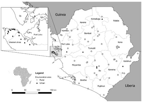 Distribution Of The 75 Rural And Urban Enumeration Areas Distributed Download Scientific