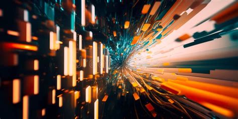 Abstract Image Depicting The Interaction Between Data Sets And Machine