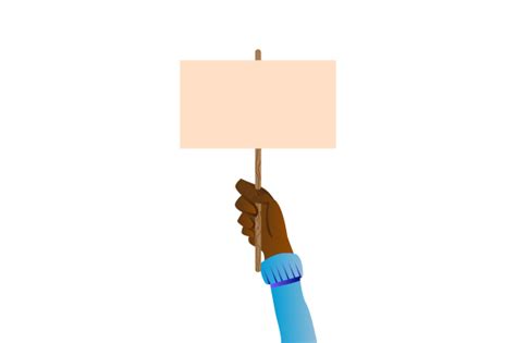Hand Drawn Hand Holding Empty Placard Graphic By Muhammad Rizky