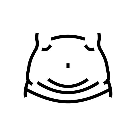 Sudden Weight Gain Disease Symptom Line Icon Vector Illustration