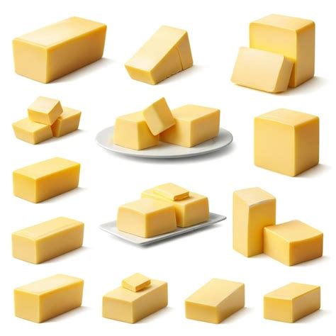 Butter Vector Set White Background Isolated Premium Ai Generated Vector