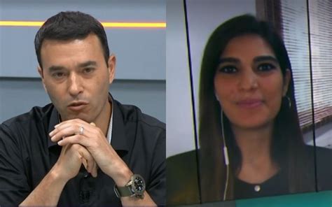 André Rizek revela sexo dos filhos Andréia Sadi ao vivo no SporTV