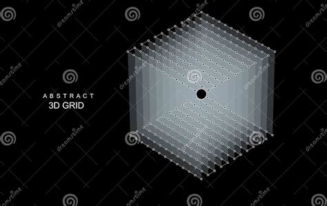 Abstract 3d Grid Cube From Circles And Lines 3d Technology Design Stock Illustration