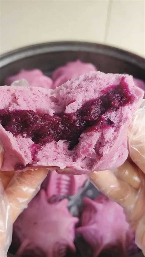 Soft And Fluffy Purple Sweet Potato Buns Recipe Nana With Chopstick