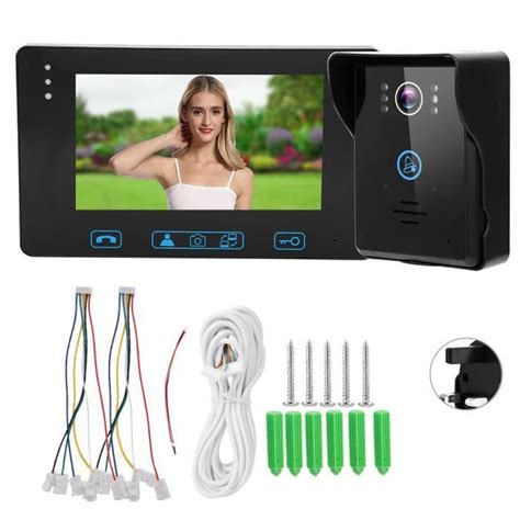 ROM Visiophone Sonnette Vidéo Filaire Wifi Cran Hd 7Po App À Distance Interphone Outillage