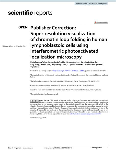 PDF Publisher Correction Superresolution Visualization Of Chromatin