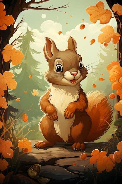 Premium Ai Image Portrait Of Squirrel Holding An Acorn With Playful