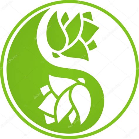 Lotus Yin Yang Symbol — Stock Vector © Pingwinwinner 84057164