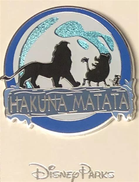 Walt Disney Parks Hakuna Matata Lion King Glitter Pin Simba Timon Pumba
