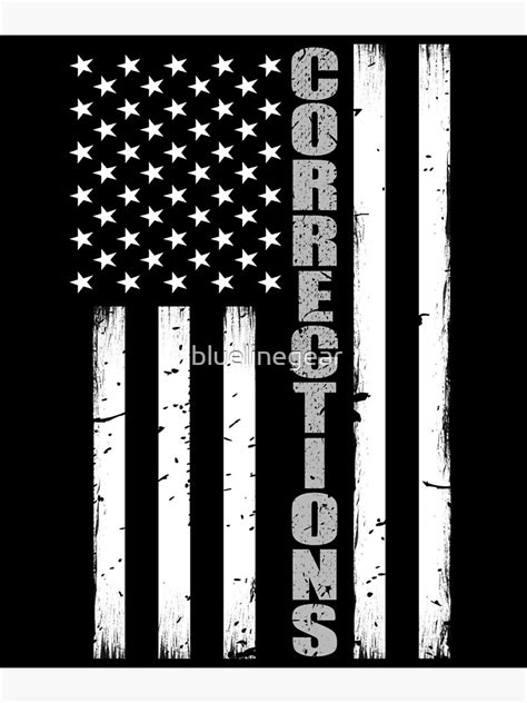 Thin Silver Line Flag Corrections Officer Supporter Photographic