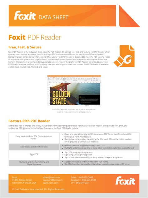 Foxit Pdf Reader Data Sheet Pdf Software Engineering Computer