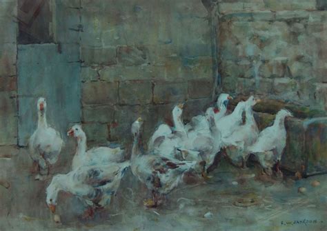 Frederick William Jackson The Farmyard Watercolour