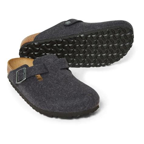 Birkenstock Boston Wool Clogs Adult Collection Charcoal Grey