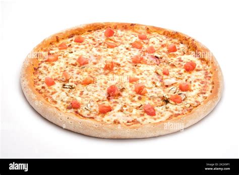 Fresh Italian Classic Original Pizza Isolated On White Background Stock