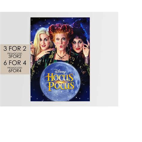 Hocus Pocus 1993 Poster Disney Pixar Movie Poster Art Film Inspire Uplift