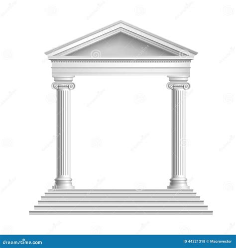 Temple Front With Columns Stock Vector Illustration Of Architecture