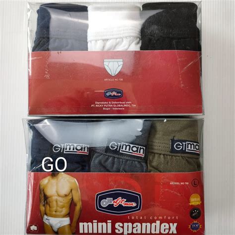 Jual Gos CELANA DALAM PRIA GTman Mini Spandex 708 ISI 3 Cd GT Man