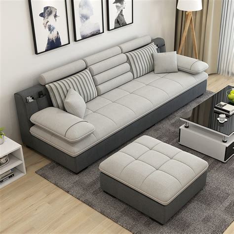 布艺沙发简约现代三人位沙发可拆洗 客厅家具储物小户型沙发组合图片 高清实拍大图—苏宁易购