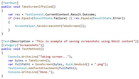Screenshot Added Via Nunit Testcontextaddtestattachment Is Displayed