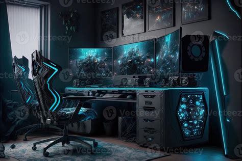 Cyberpunk 2077 Video Game Room Design Gaming Room Set