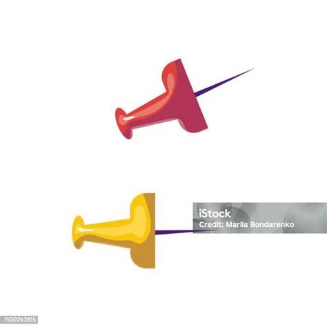 Vector Flat Illustration Of A Push Pin Isolated On White向量圖形及更多世界地圖圖片
