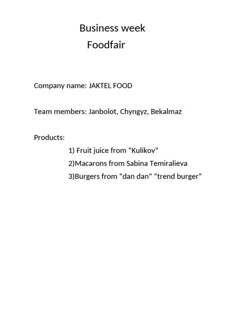 Foodfair Jaktel Foods Offerings Pdf
