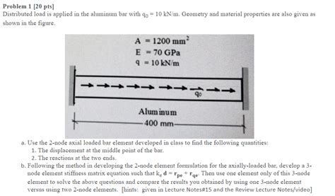 solved problem 1 [20 pts] distributed load is applied in the