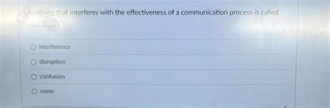 Solved Anything That Interferes With The Effectiveness Of A