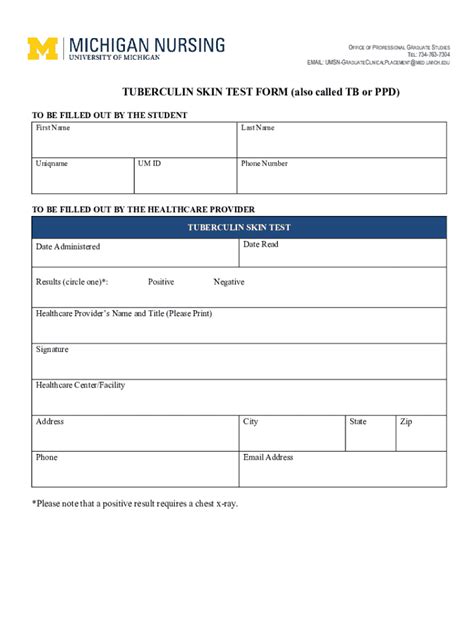 Fillable Online Tuberculin Skin Test Form Also Called Tb Or Ppd Fax Email Print Pdffiller