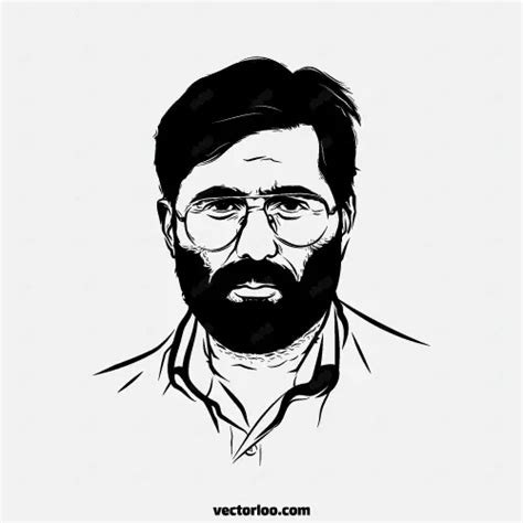 وکتور شهید آوینی با هدفون سیاه و سفید 1 وکتورلو