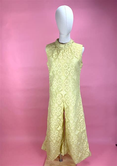 1960s Yellow Lace Jumpsuit Gem