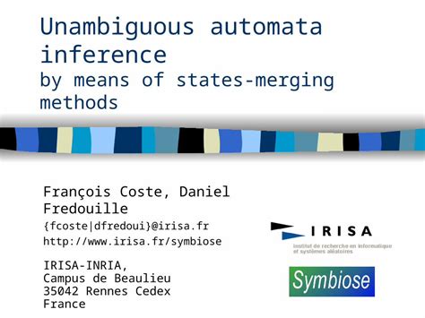Ppt Unambiguous Automata Inference By Means Of States Merging Methods